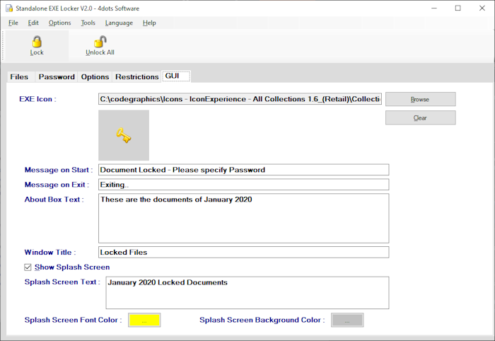 Screenshots - Standalone EXE Locker