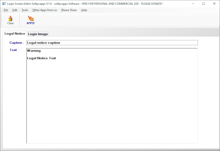 Screenshots - Login Screen Editor